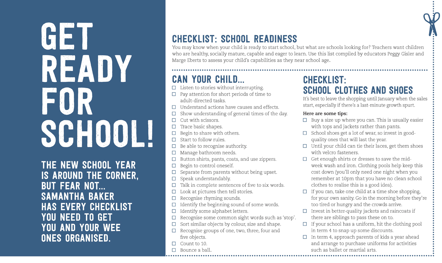 Get ready for school: school readiness checklist • CHILD Magazines